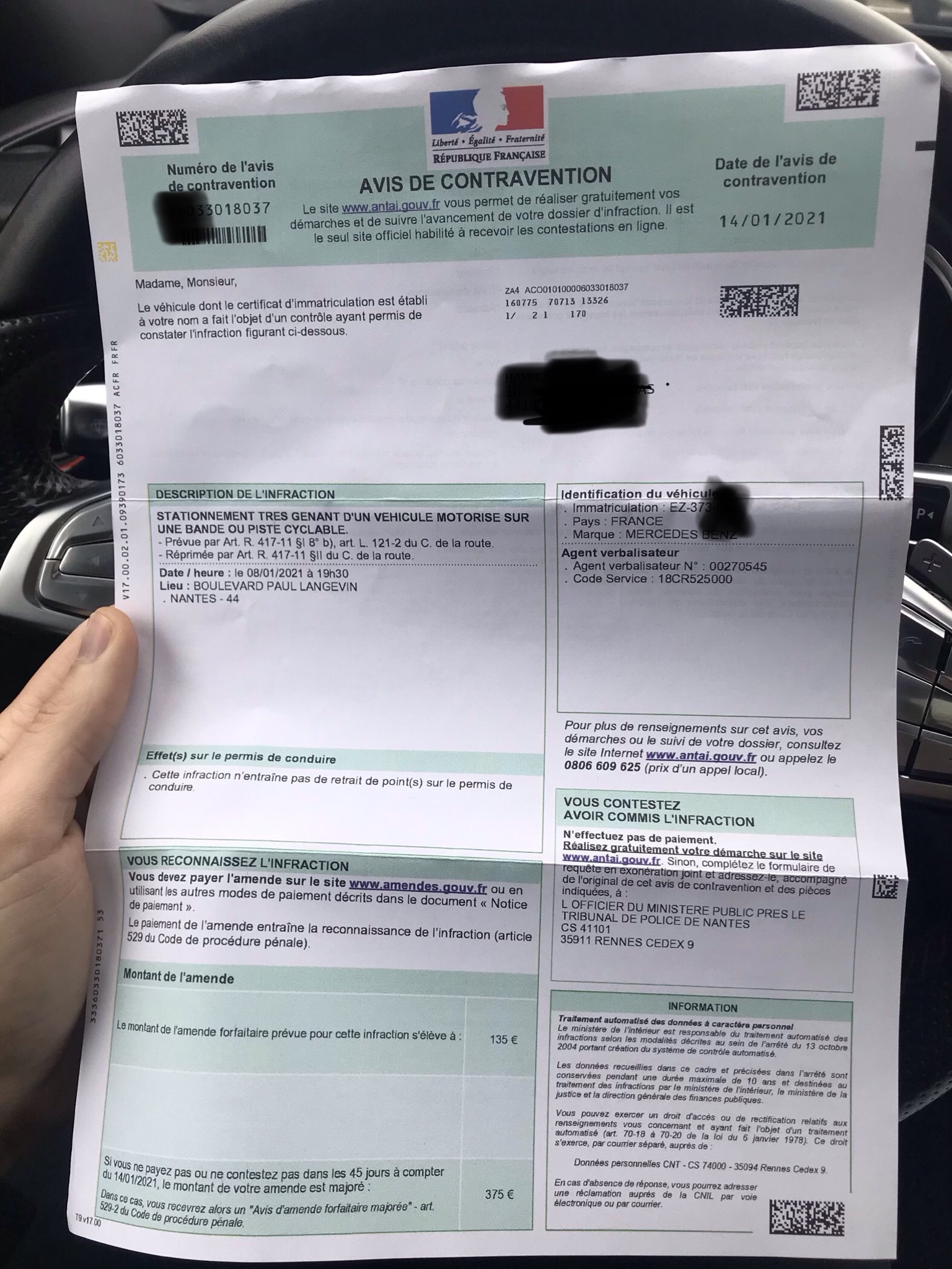 Deux contraventions pas le même endroit - Contravention - Auto Evasion ...