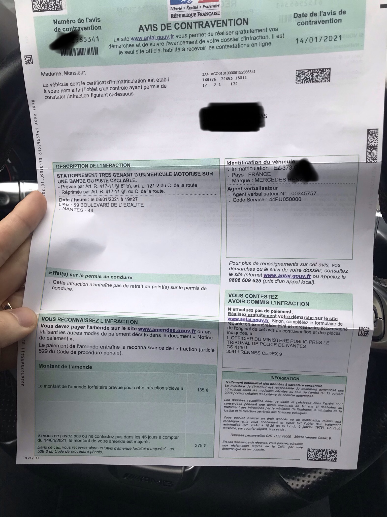 Deux contraventions pas le même endroit - Contravention - Auto Evasion ...