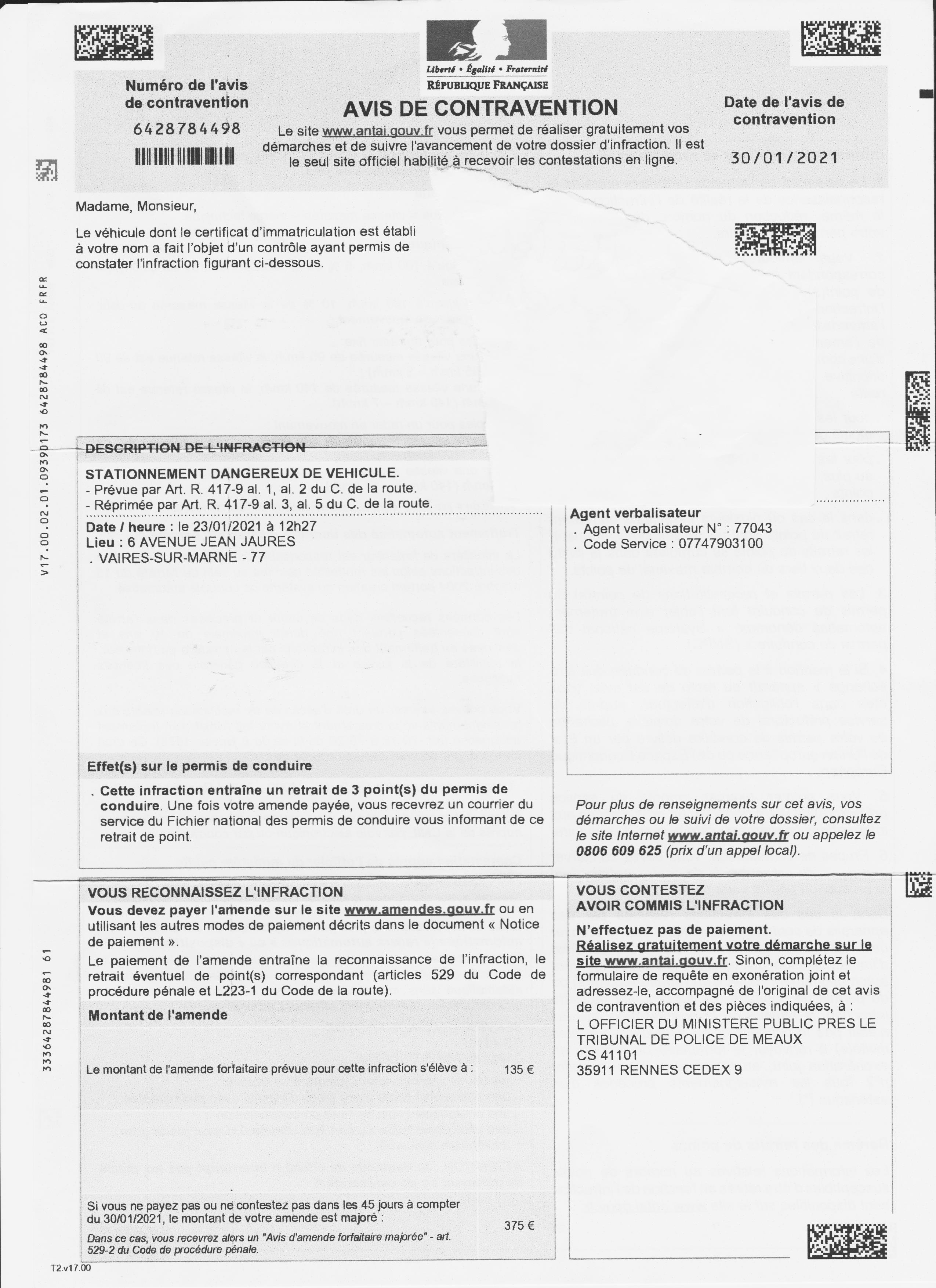 reclassement contravention pour stationnement dangereux? - Contravention - Auto Evasion | Forum Auto