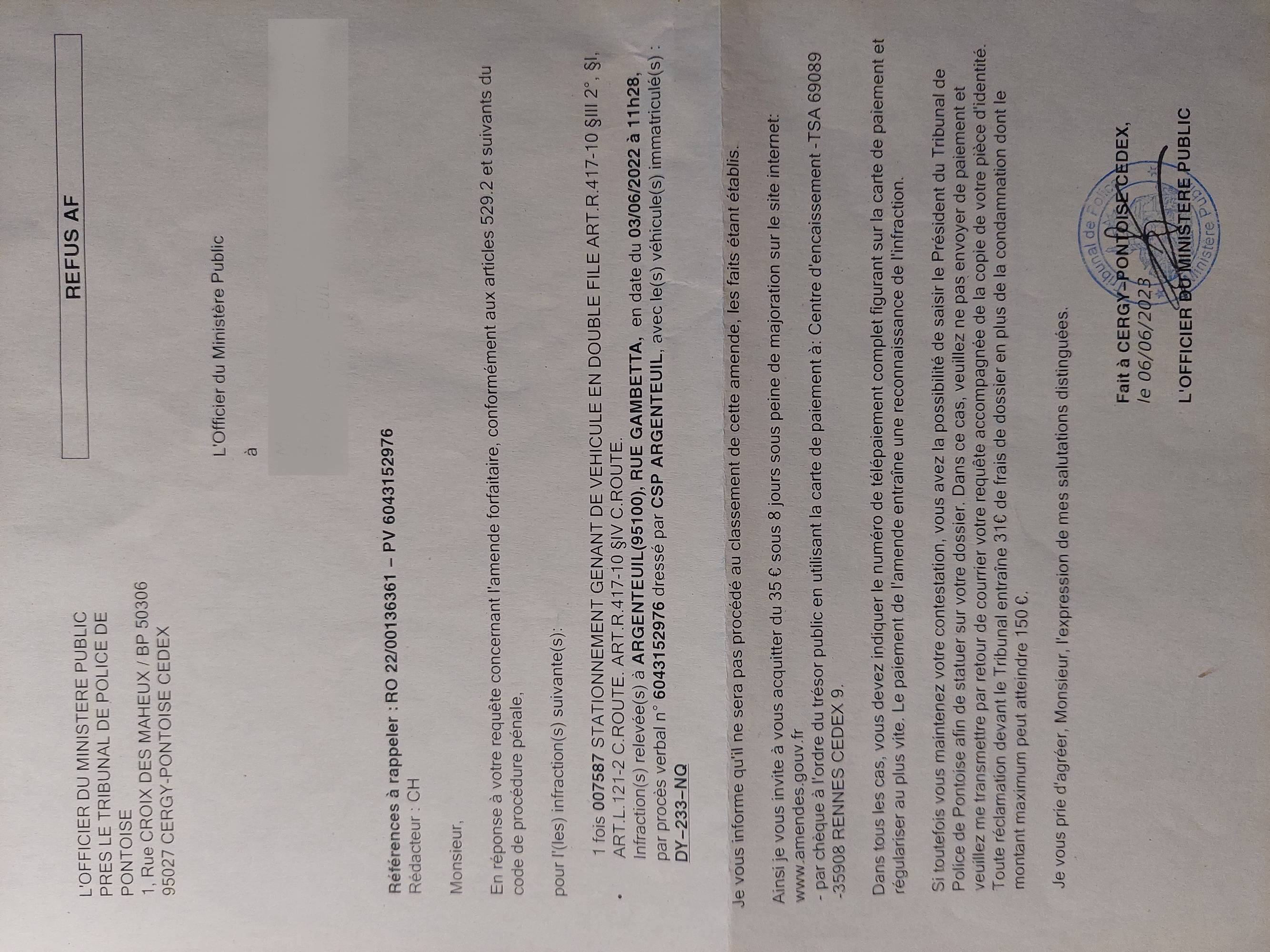 Amende stationnement génant : marquage effacé - Droit pénal routier ...