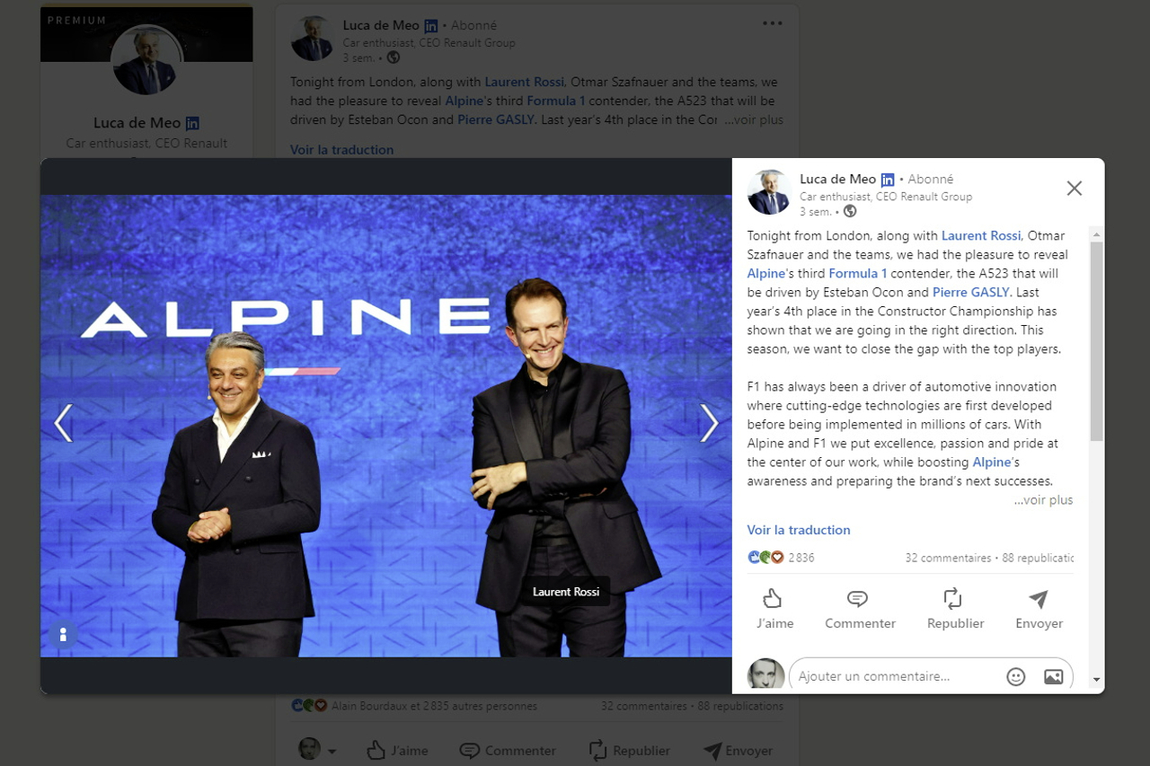 Renault. Luca de Meo parmi les dirigeants les plus influents sur les réseaux sociaux