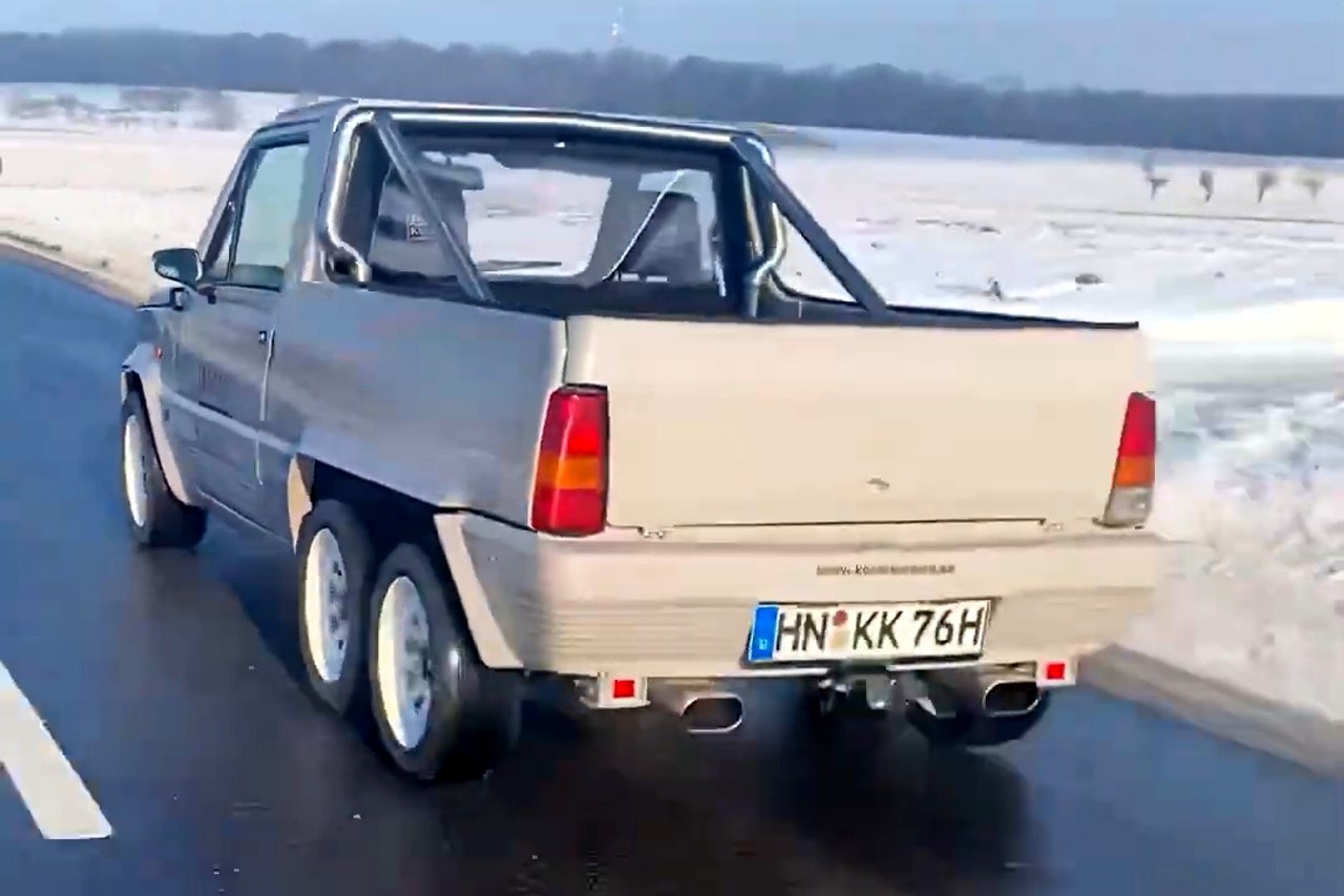 Fiat Panda (1986). Une version pick-up à six roues insolite