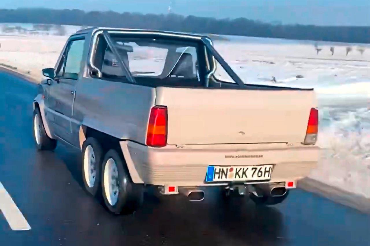 Fiat Panda (1986). Une version pick-up à six roues insolite