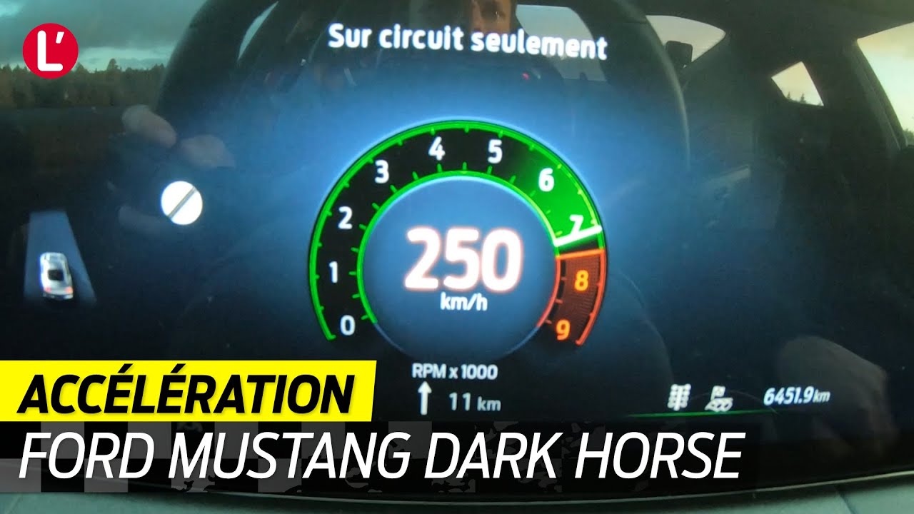 Vidéo : Accélération Ford Mustang Dark Horse (2024). Le V8 ATMO lancé à ...