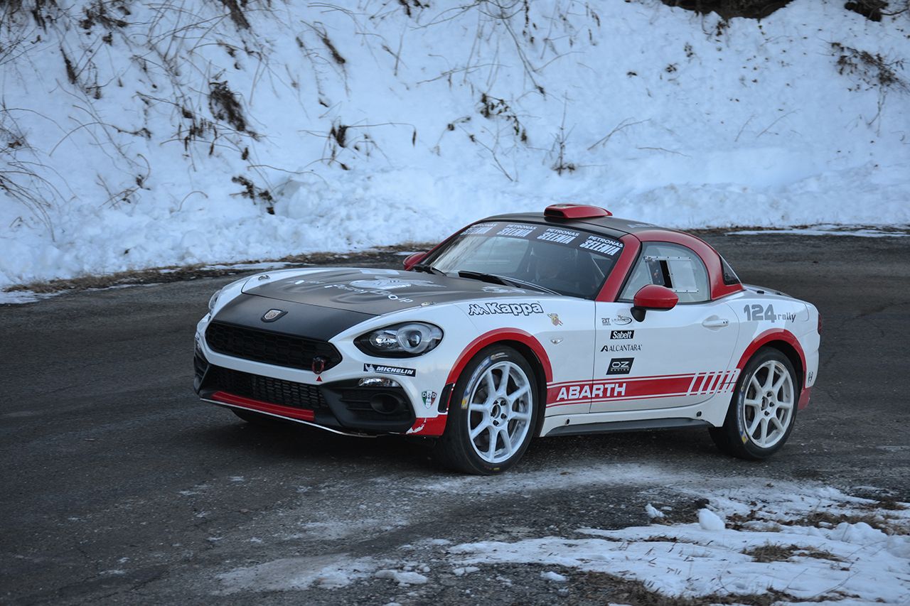 L'Abarth 124 Rally au rallye de Monte-Carlo avec François Delecour