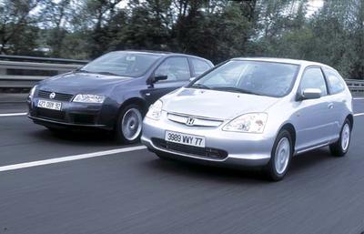 Photo 2 - Honda Civic 1.7 CTDi ES 3 p.- Fiat Stilo 1.9 JTD Dynamic 3 p ...