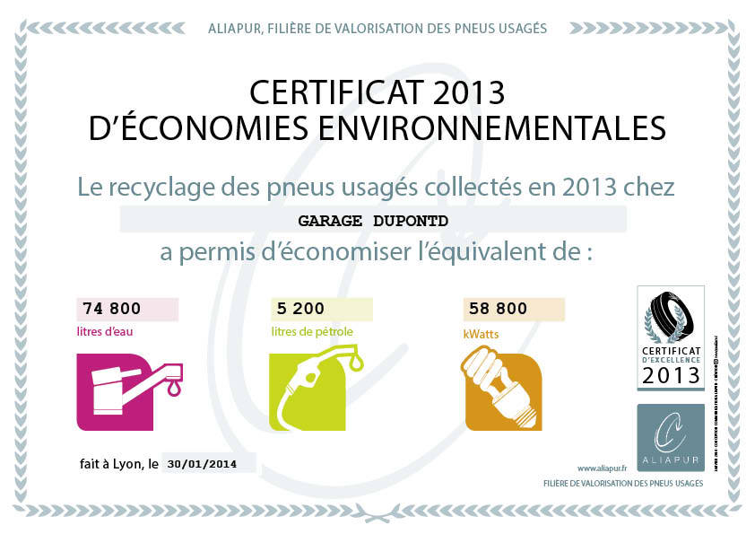 Aliapur certifie les économies environnementales