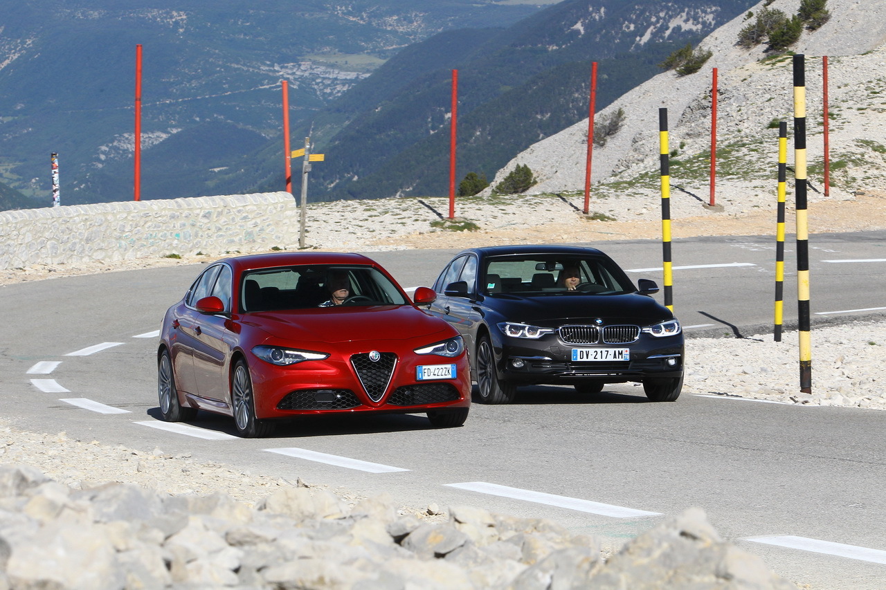 Alfa Romeo Giulia vs BMW Série 3 : le duel et l'essai en images | L'Argus
