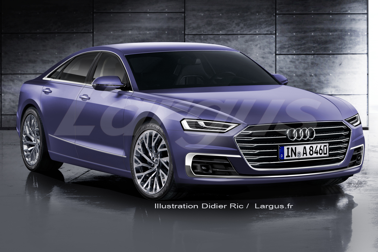 Photo 5 - Audi A8 2017 vue avant violet - Audi A8 : tout ce qu'il faut ...