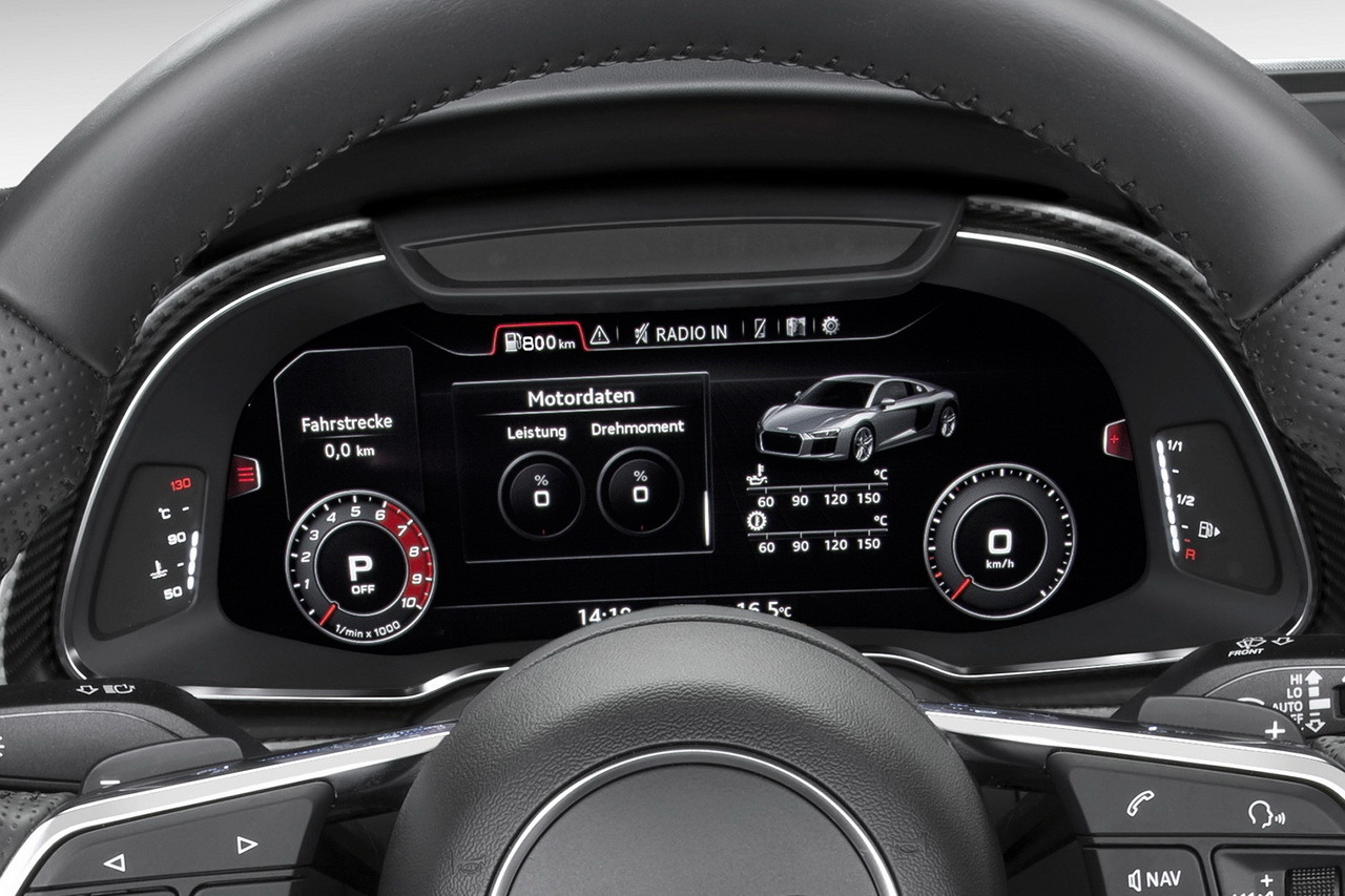 Photo 37 - Audi R8 2015 Virtual cockpit avec vue des compteurs en petit ...