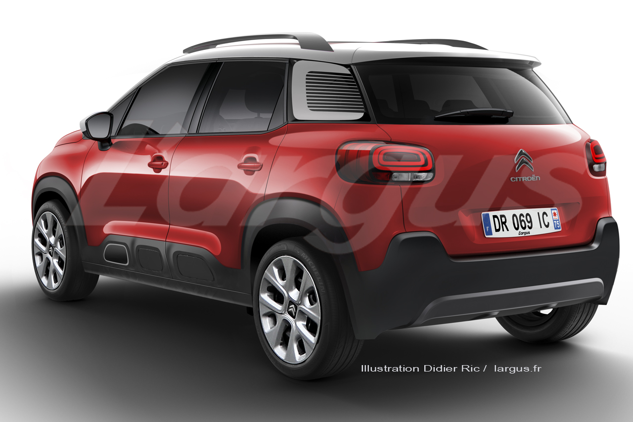 Photo 2 - Citroen C3 Aircross 2017 vue arrière SUV couleur rouge ...