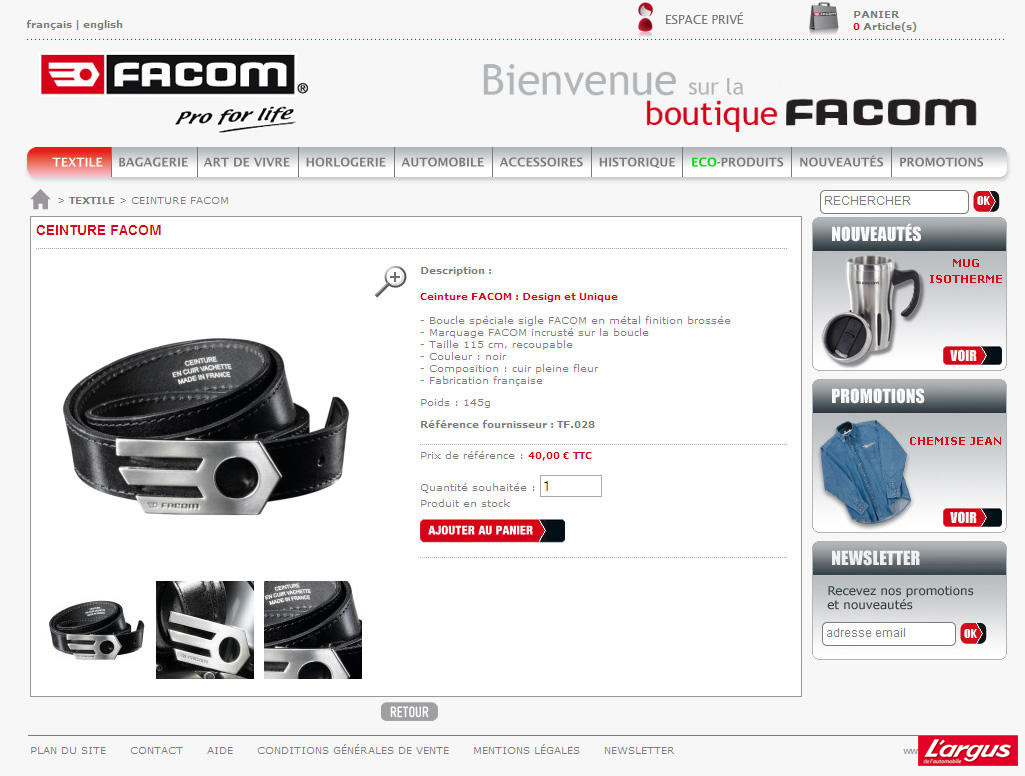 Diaporama et photos - FACOM ouvre une boutique en ligne | L'Argus