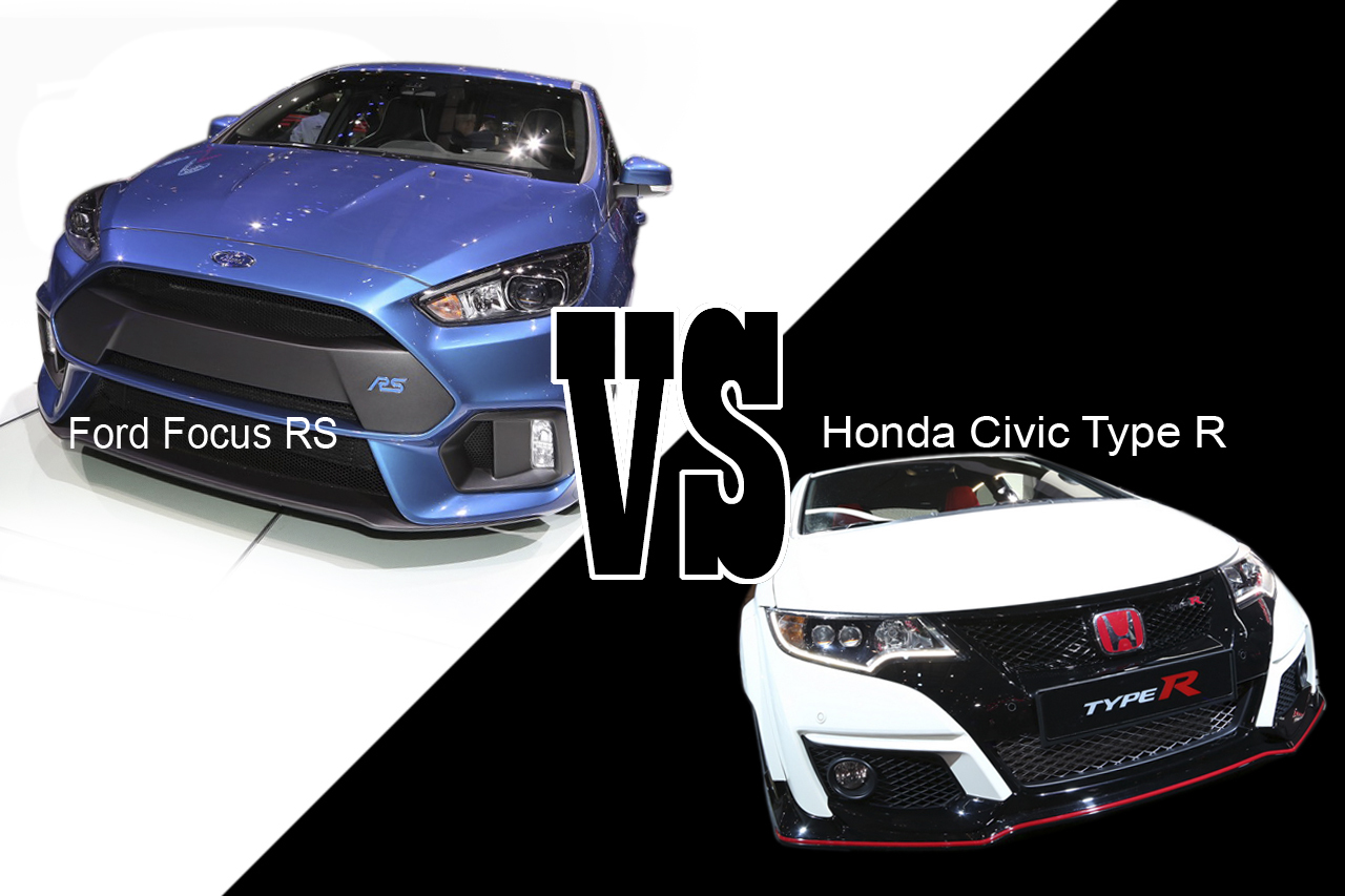 Ford Focus RS vs Honda Civic Type R (2015) : premier match... à Genève