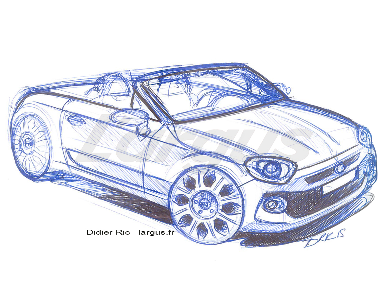 Photo 1 - croquis design sketch vue avant future Fiat 124 Spider ...