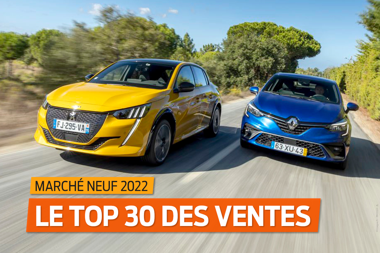 Marché voitures neuves 2022. Les 30 modèles les plus vendus en France