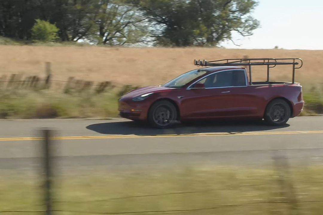 Diaporama et photos - Une Tesla Model 3 transformée en pick-up ! | L'Argus