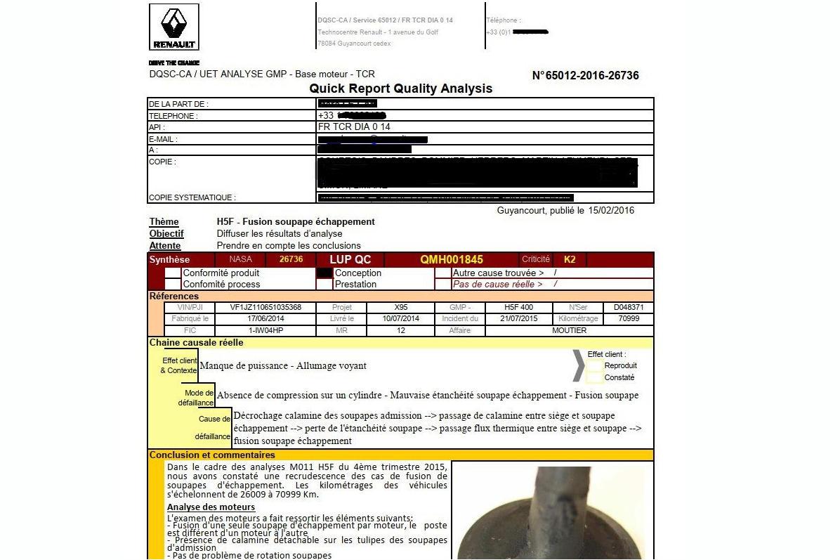 Fiabilité Renault-Dacia 1.2 TCe. Des casses moteur liées à la fusion des soupapes