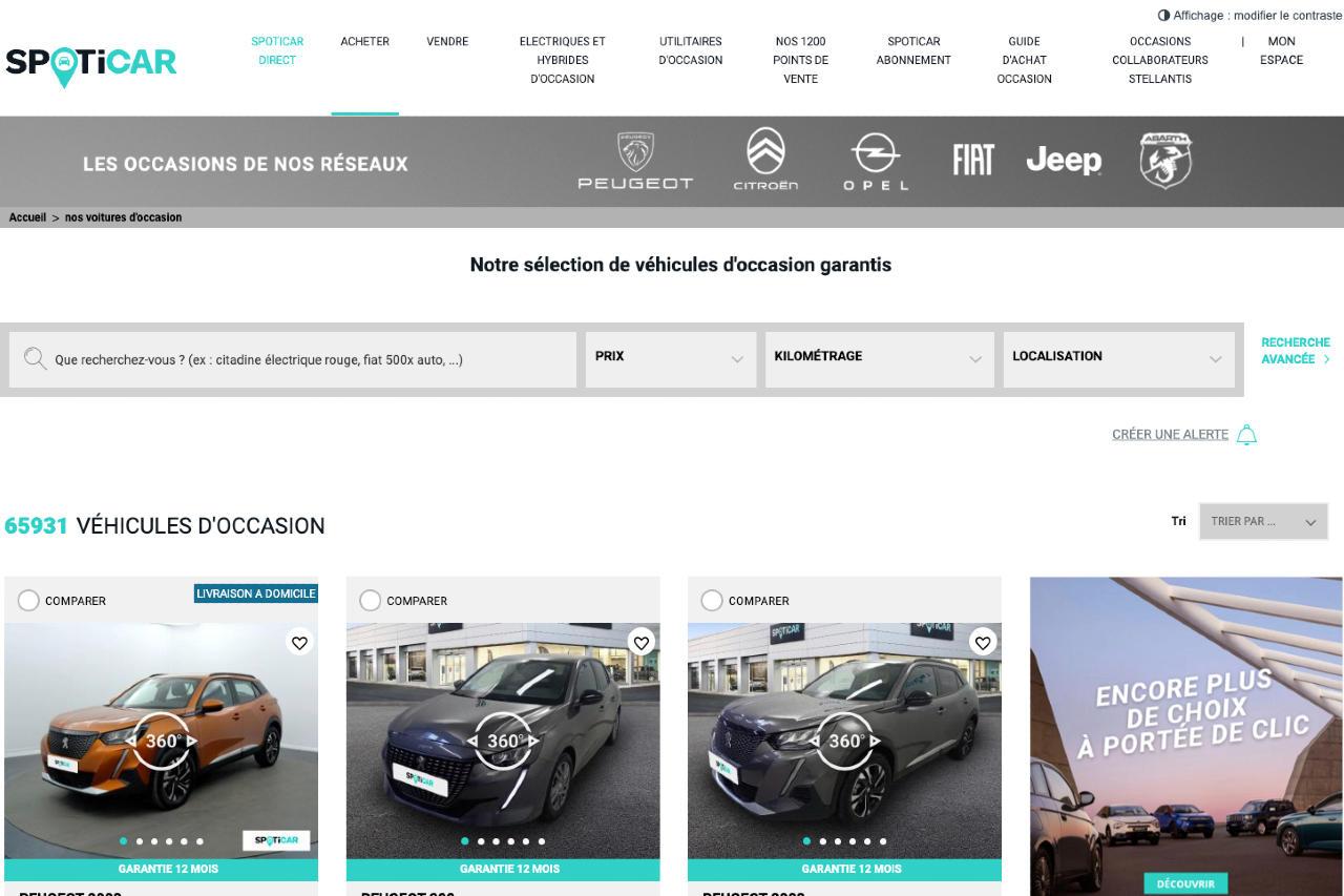 Photo 1 - site web spoticar - Voitures d’occasion. Les stocks sur les ...
