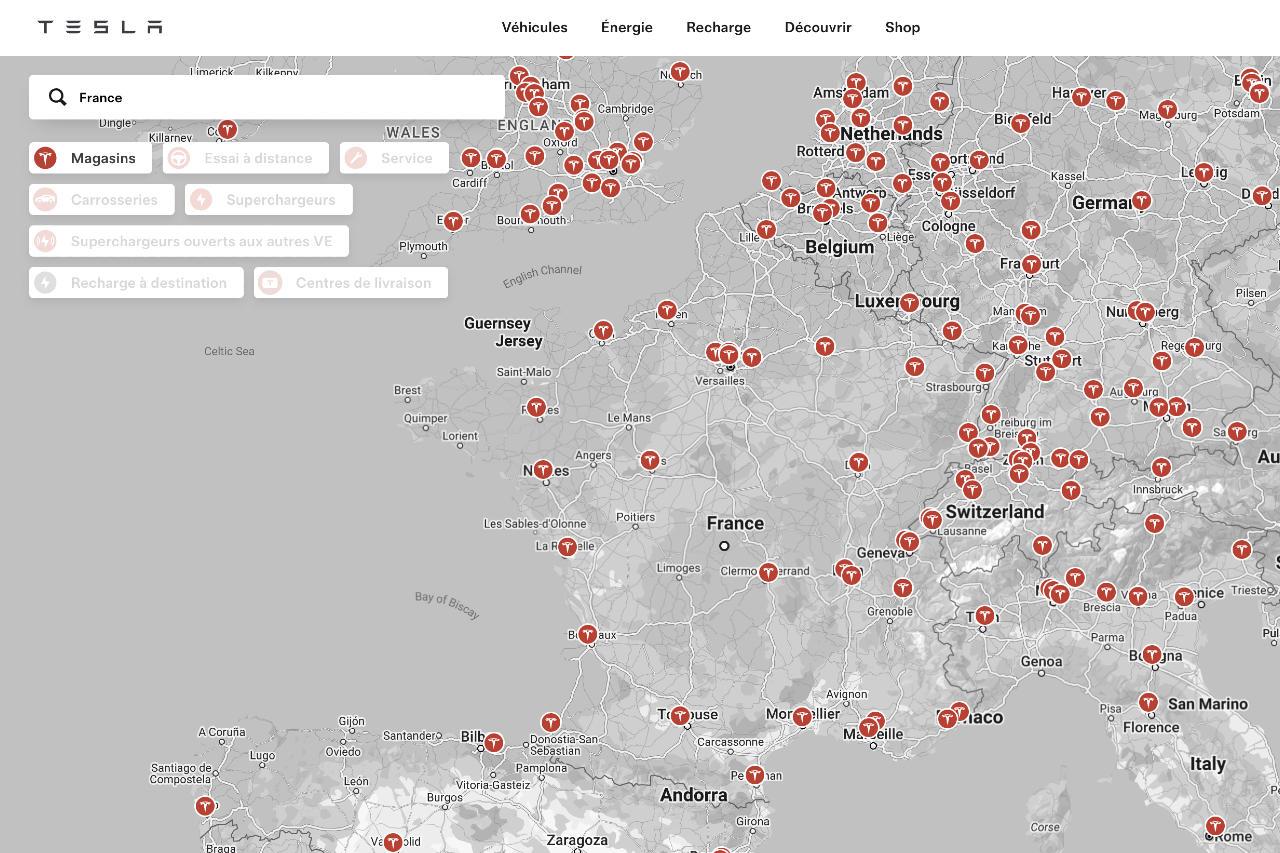 Un nouveau centre Tesla ouvre au pied du siège social du constructeur à ...
