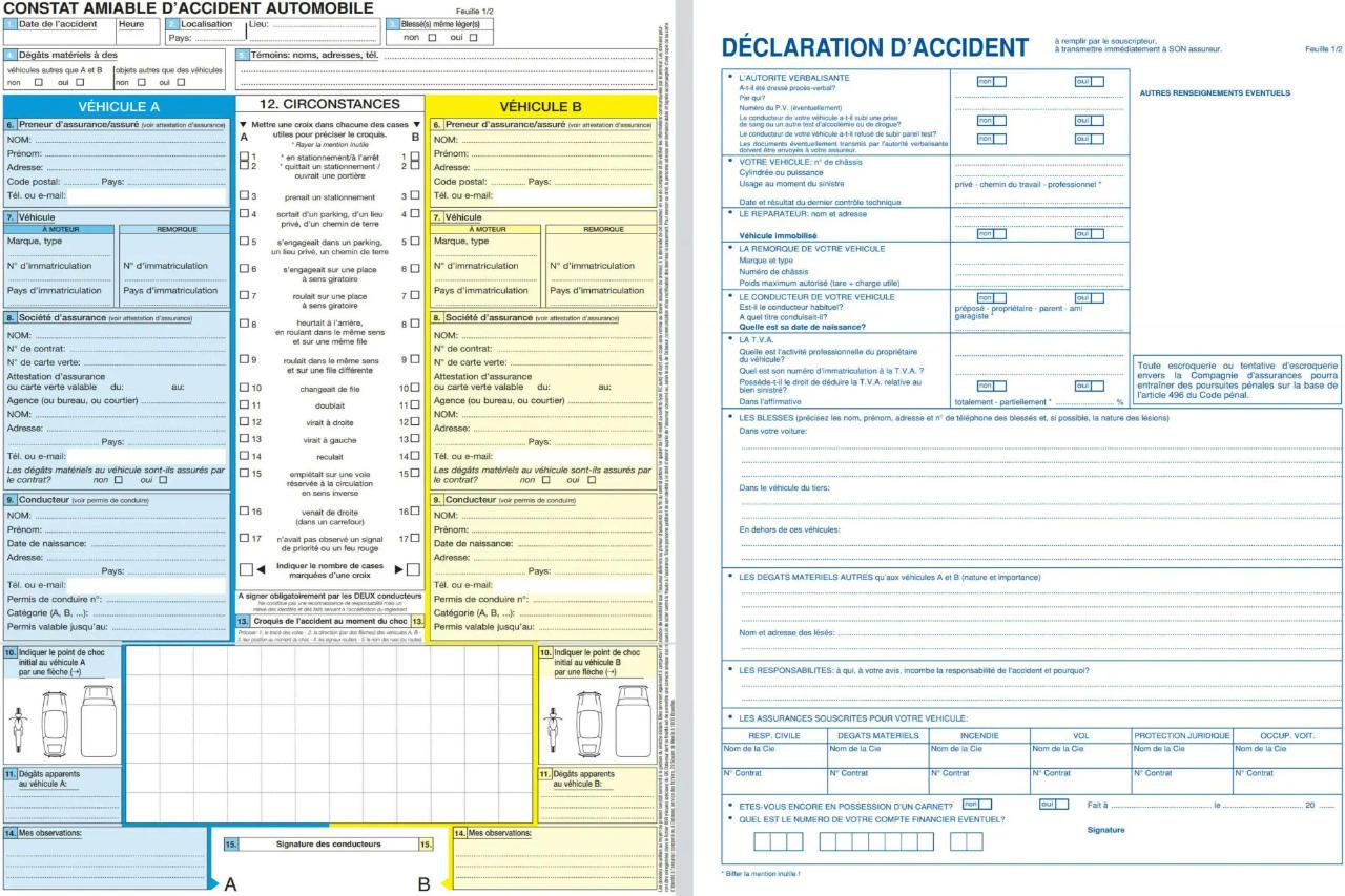 Comment bien rédiger un constat amiable et les erreurs à éviter