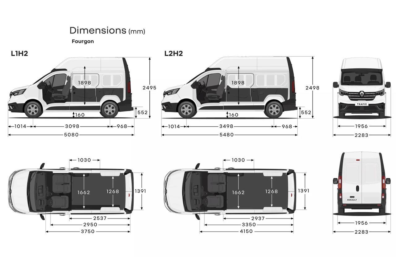Photo 15 - Les dimensions des Renault Trafic L1H2 et L2H2. - Renault ...