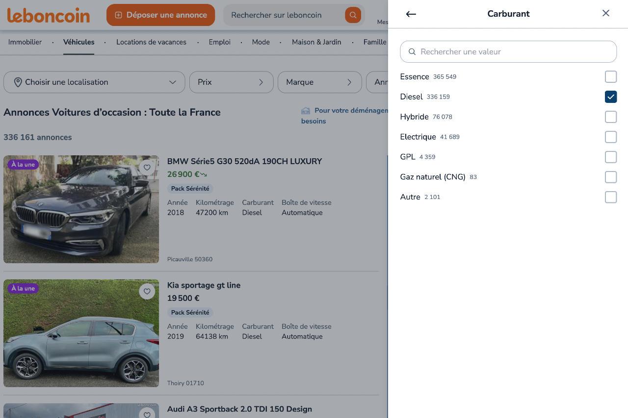 Photo 1 - leboncoin petites annonces auto diesel - Baromètre occasion ...