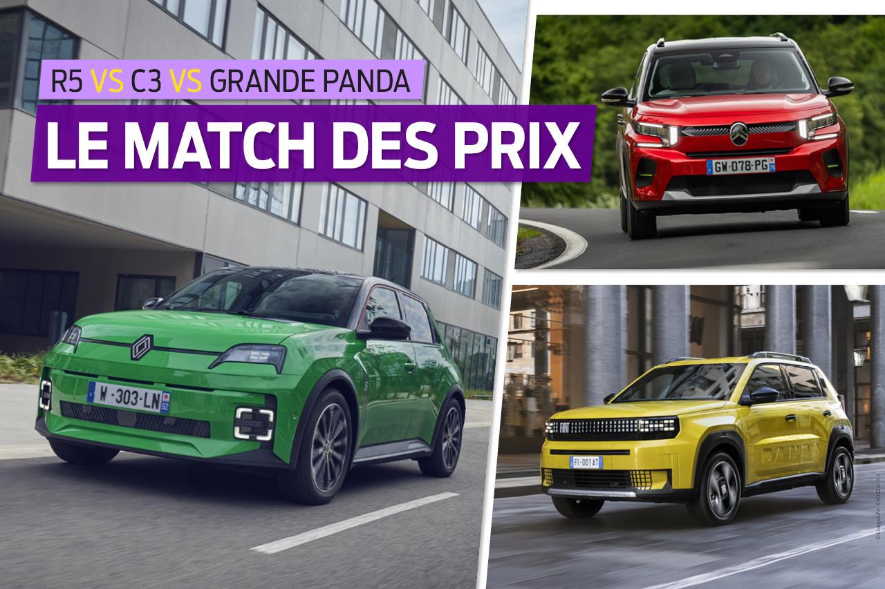 Photo 1 - Fiat Grande Panda, Citroën C3, Renault 5 : laquelle gagnera ...