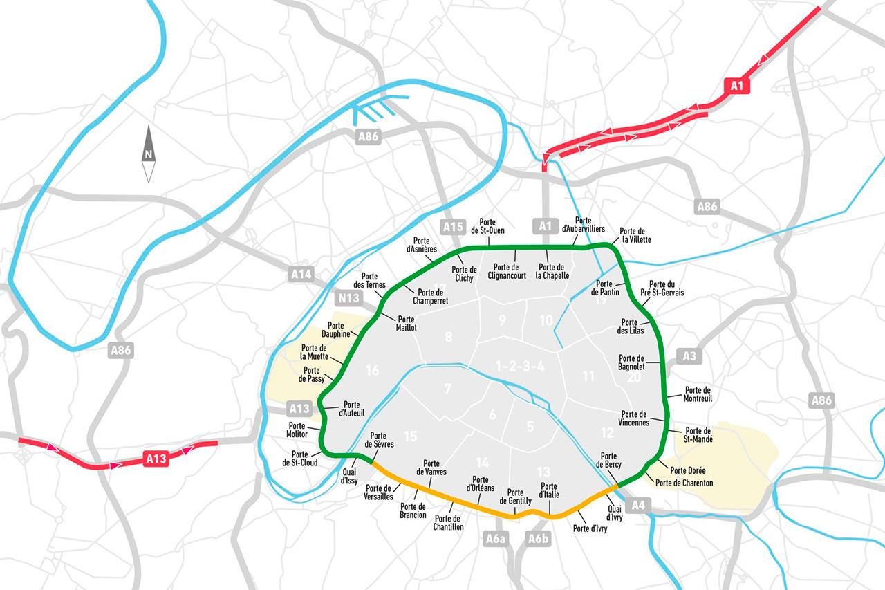 Photo 4 - carte peripherique et autoroute 2025 - Voies de covoiturage ...