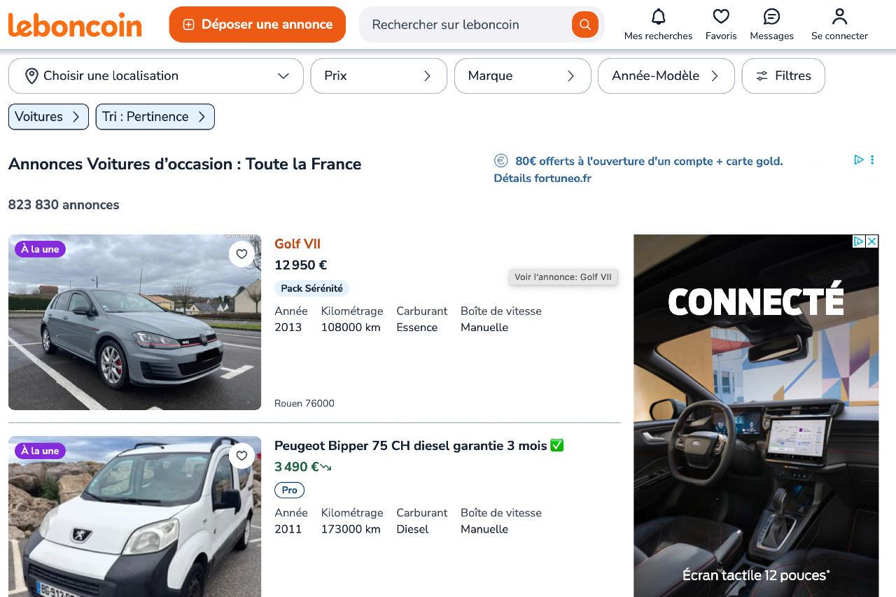 Photo 1 - leboncoin automobile fevrier 2025 - Baromètre occasion. Forte ...