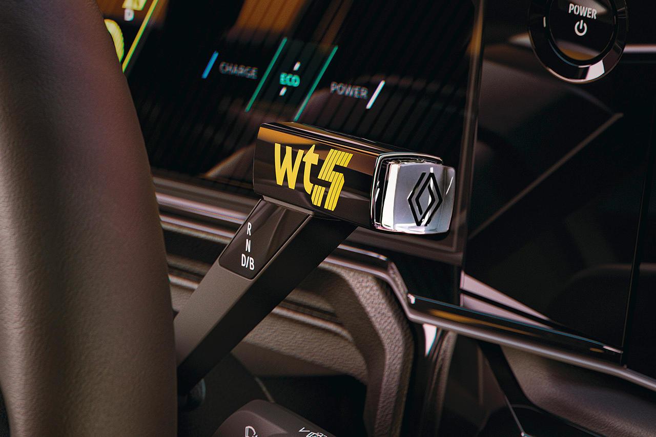 Photo 33 - Le e-shifter et la mention "WT5". - Nouvelle Renault 5 (2025). Quels prix et quelle ...