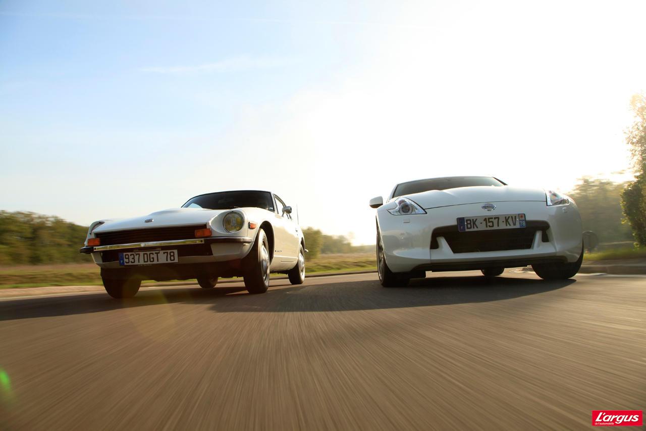Photo 5 - vue avant Datsun 240Z Nissan 370Z blanche - Datsun 240Z vs Nissan 370Z : c'était mieux ...