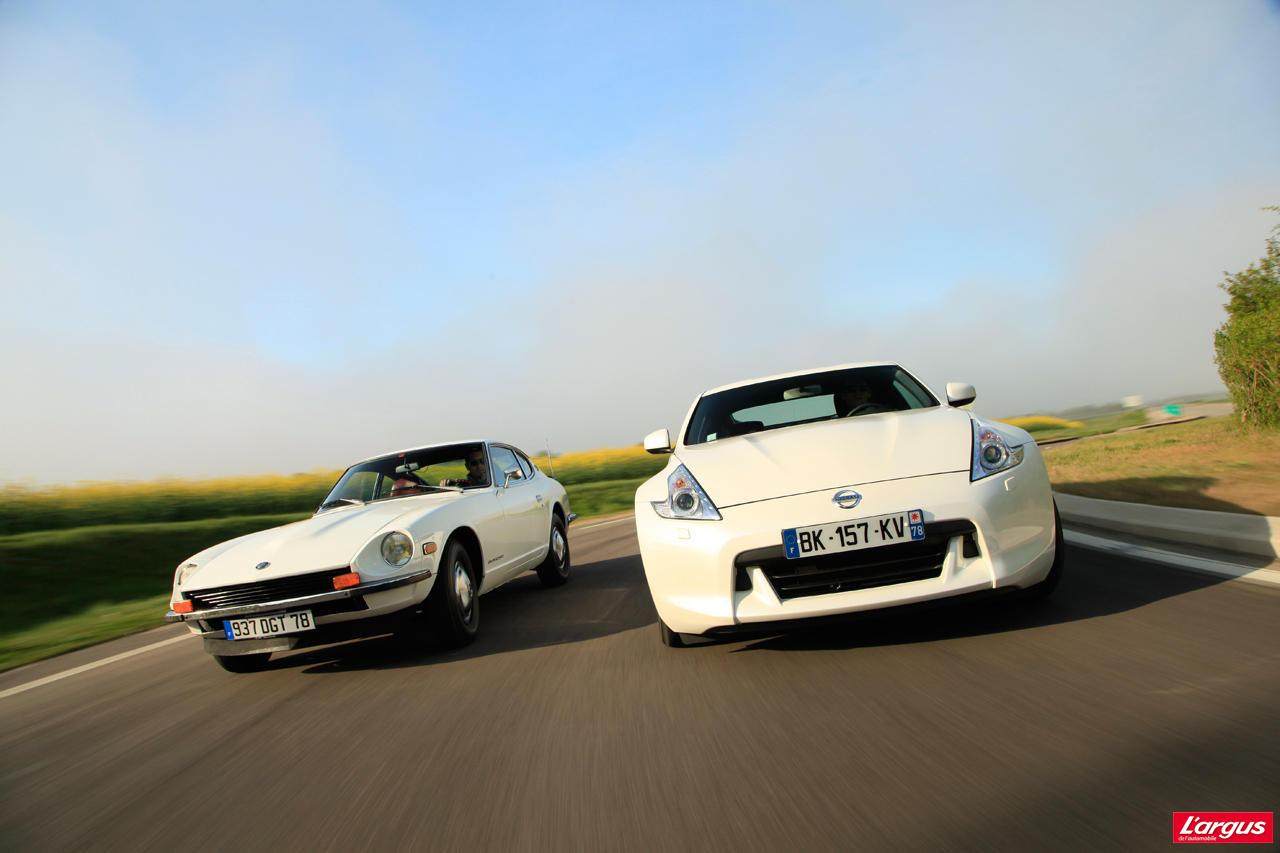 Photo 6 - vue avant Datsun 240Z Nissan 370Z blanche - Datsun 240Z vs Nissan 370Z : c'était mieux ...