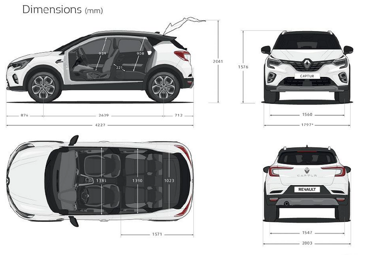 Photo 11 - Dimensions du Renault Captur - Prix Renault Captur (2019 ...