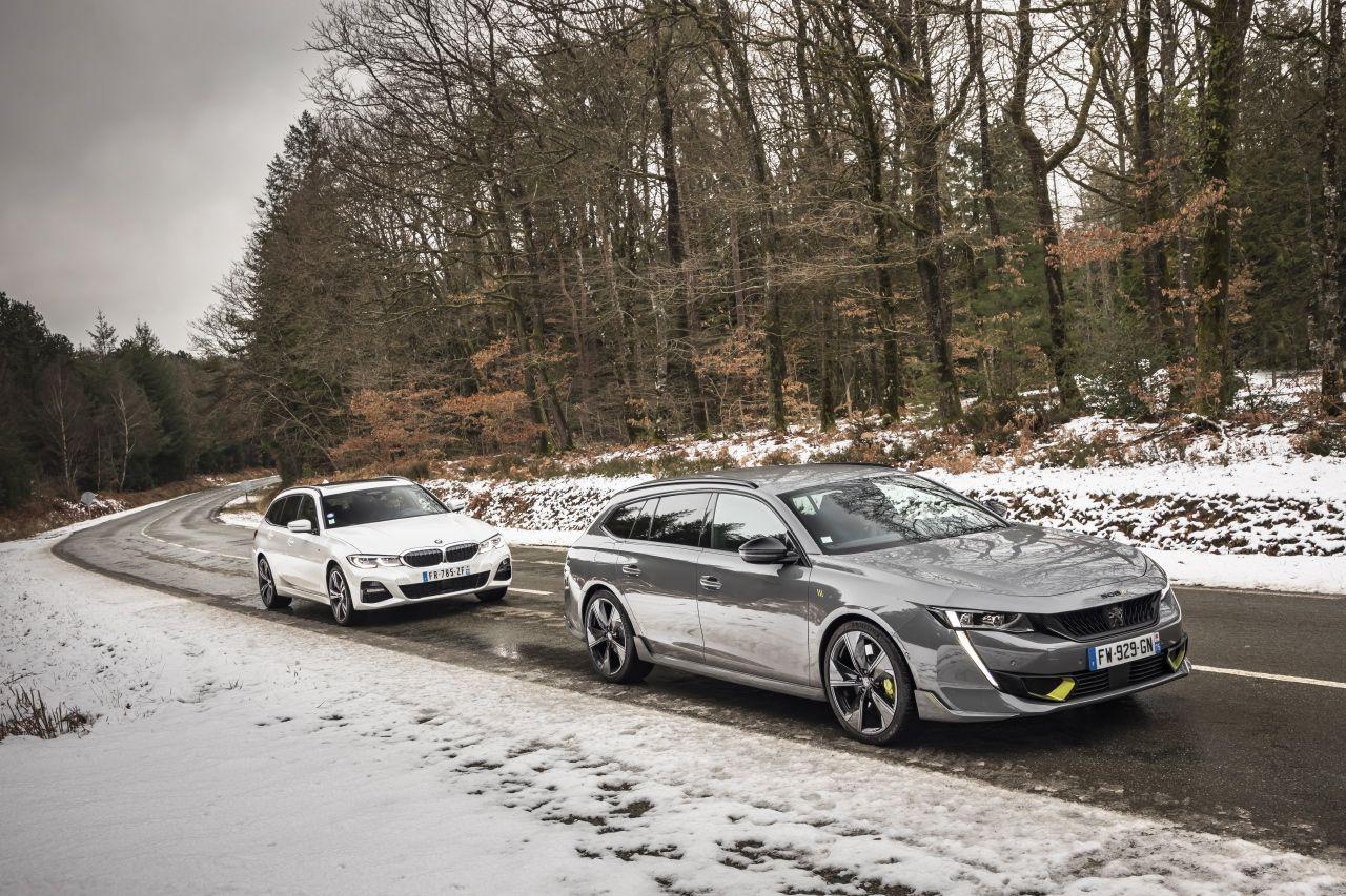 Essai comparatif : la Peugeot 508 PSE SW défie la BMW 330e Touring