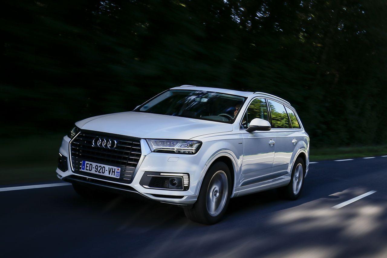 Photo 22 - vue avant roulante audi q7 e-tron - Essai Audi Q7 e-tron : l'hybride diesel fait de ...