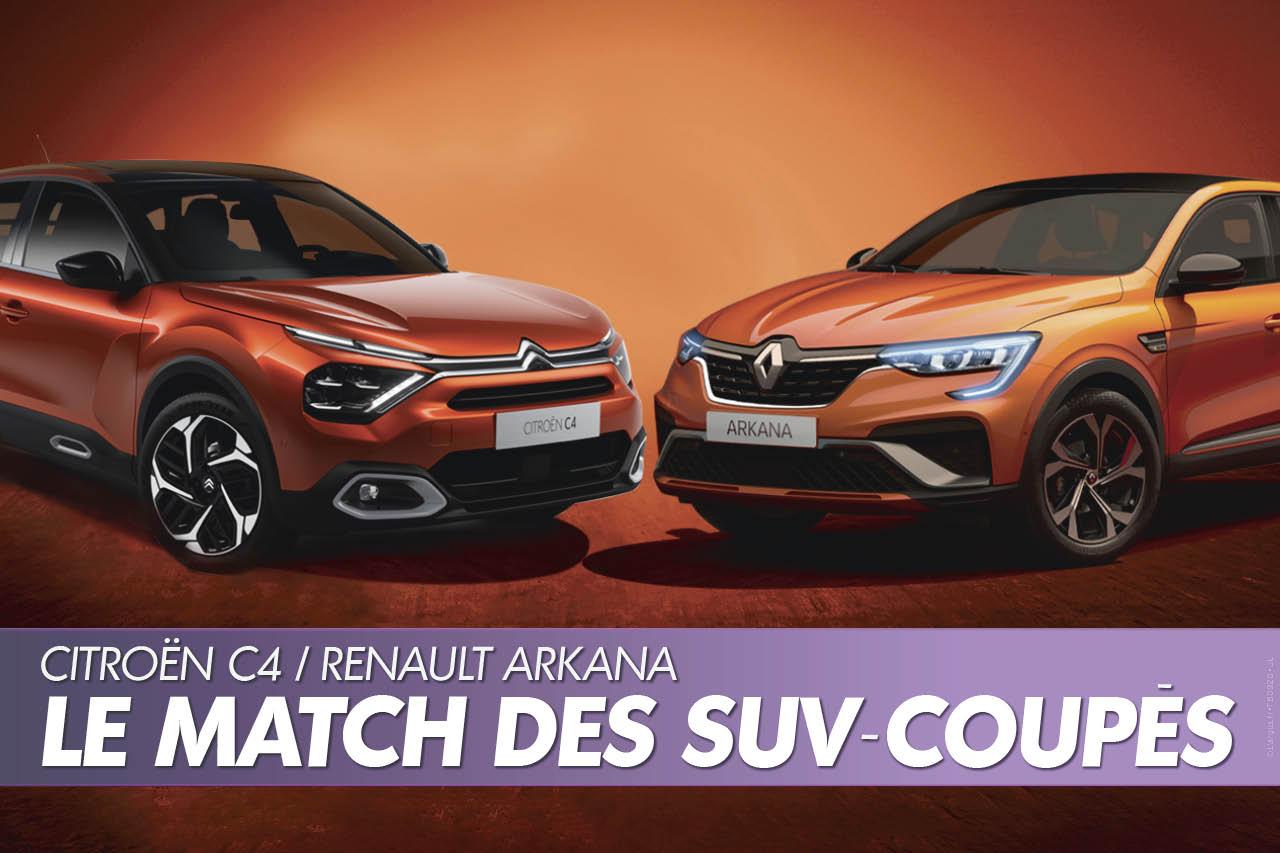 Renault Arkana vs Citroën C4. Premier match des SUV-coupés français.