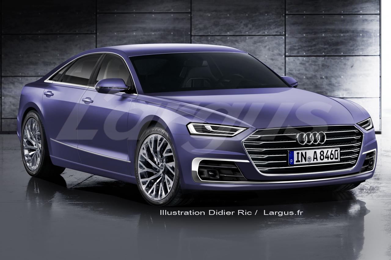 Photo 3 - 3/4 avant Audi A8 2017 photomontage - Future Audi A8 : sa technologie 48V dévoilée