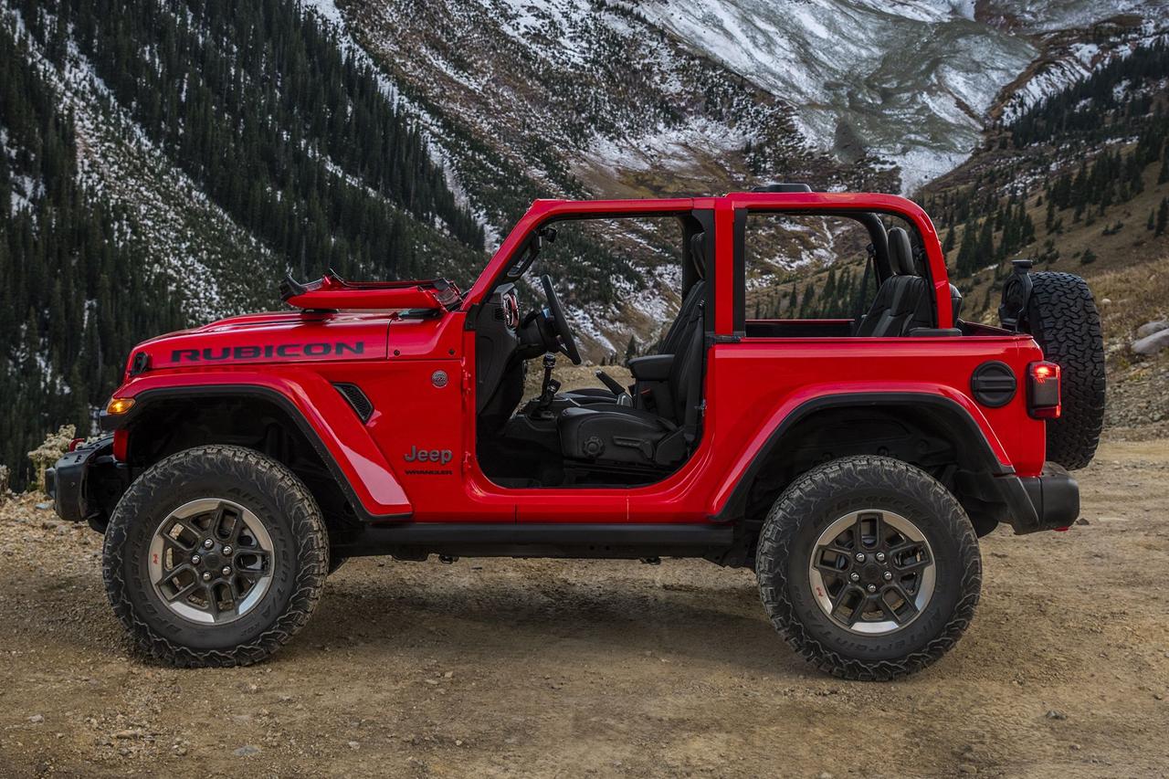 Photo 2 - Jeep Wrangler Rubicon rouge vue de profil - Jeep Wrangler ...
