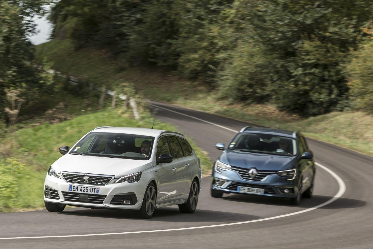 Comparatif : la Peugeot 308 SW restylée défie la Renault Mégane Estate