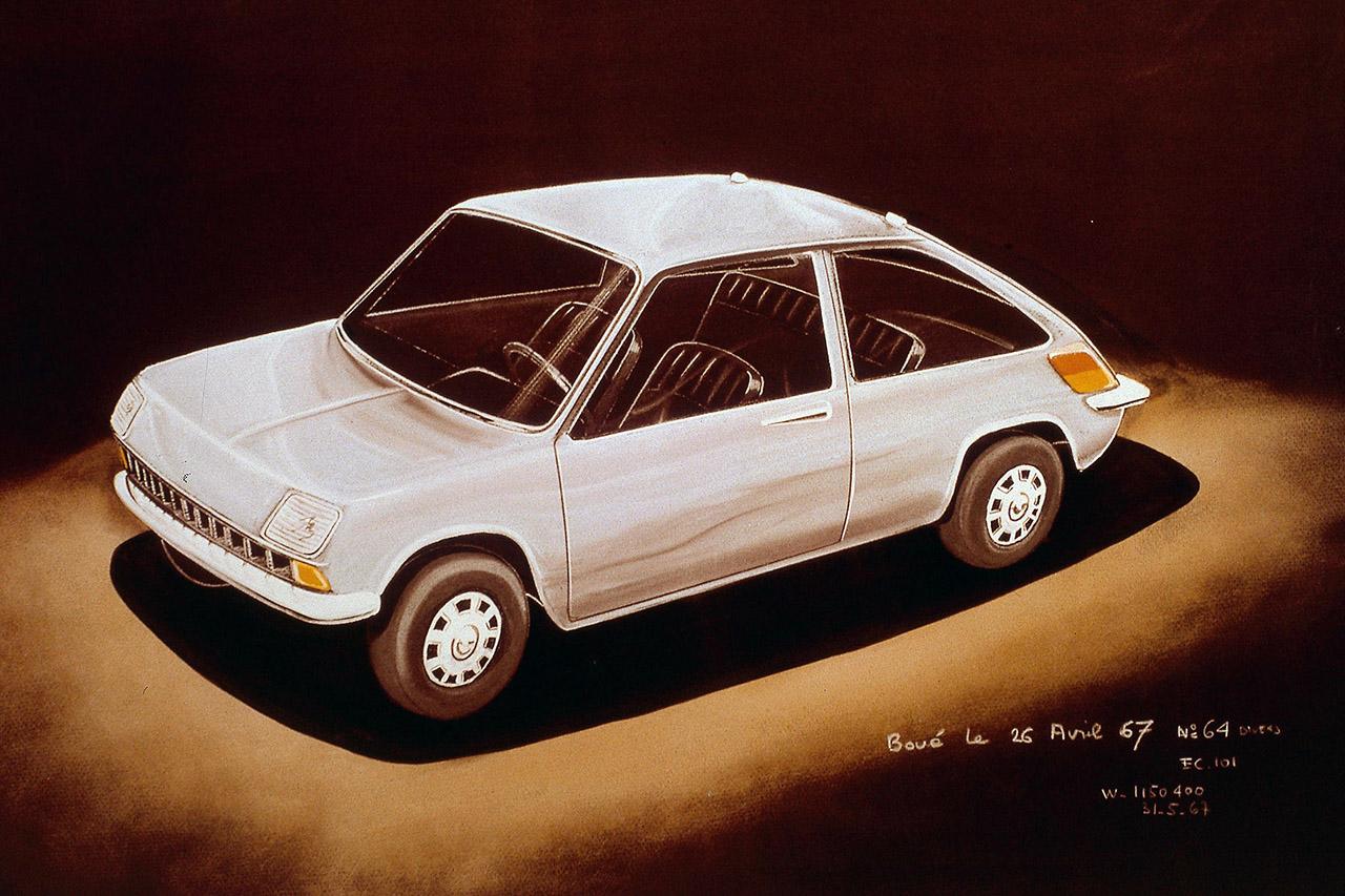 Photo 4 - Première esquisse de la R5 réalisée en 1967. - Renault 5 ...