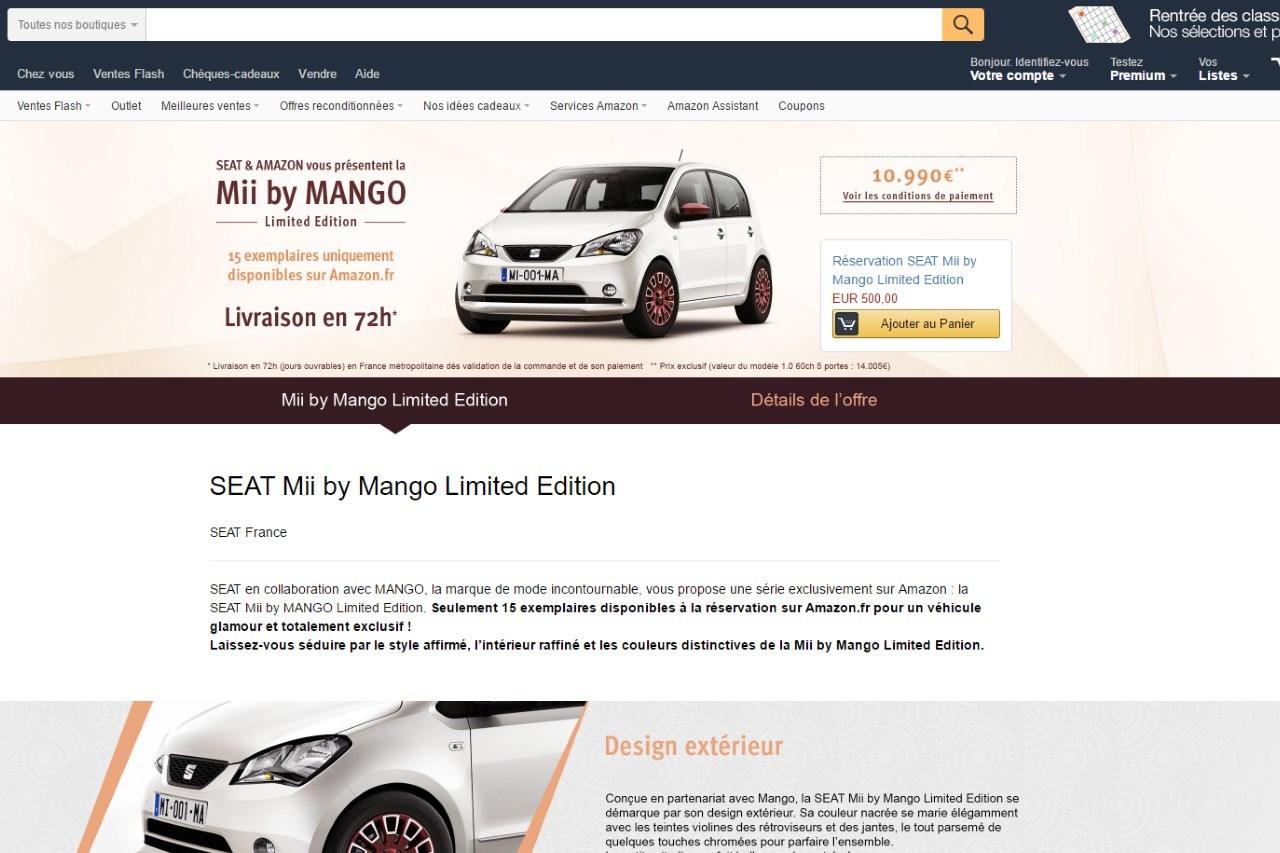 Photo 2 - Seat Mii Amazon - Seat : la série spéciale Mii by Mango vendue en ligne sur Amazon