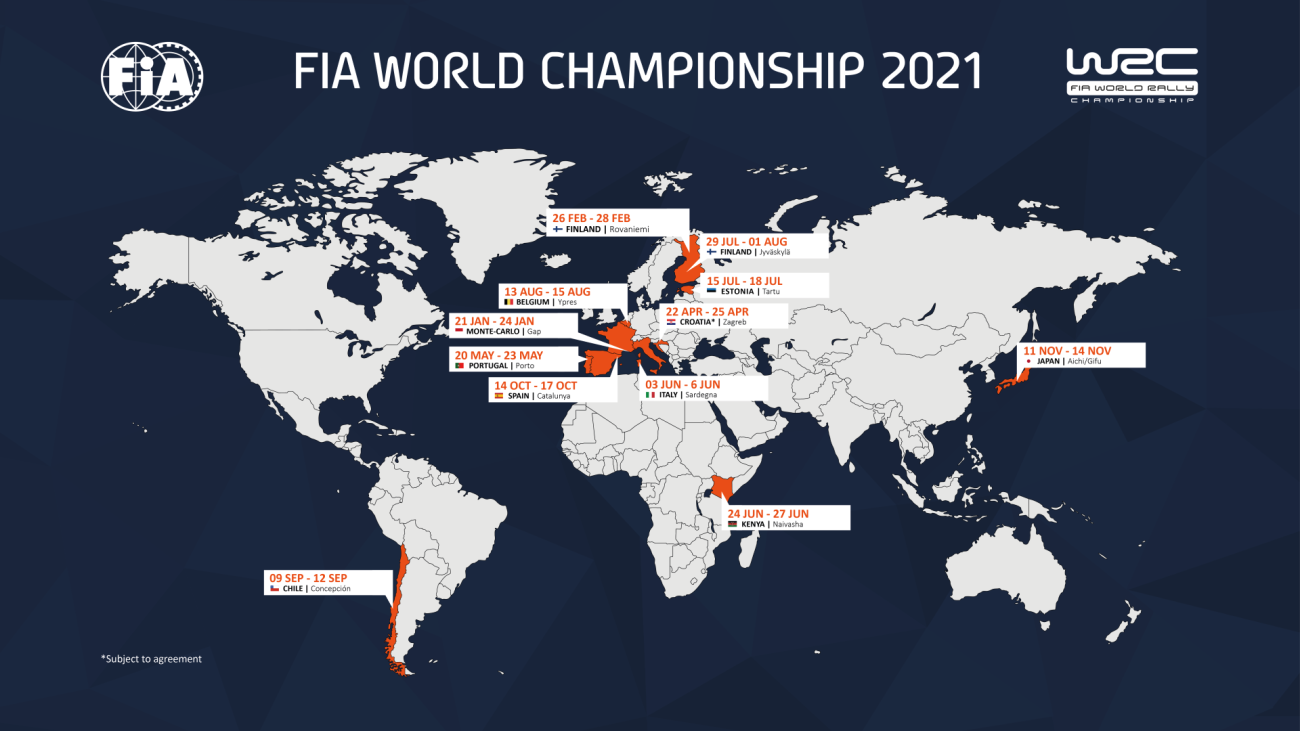 Photo 8 - Calendrier WRC 2021 - WRC 2021. Calendrier, engagés... Le ...