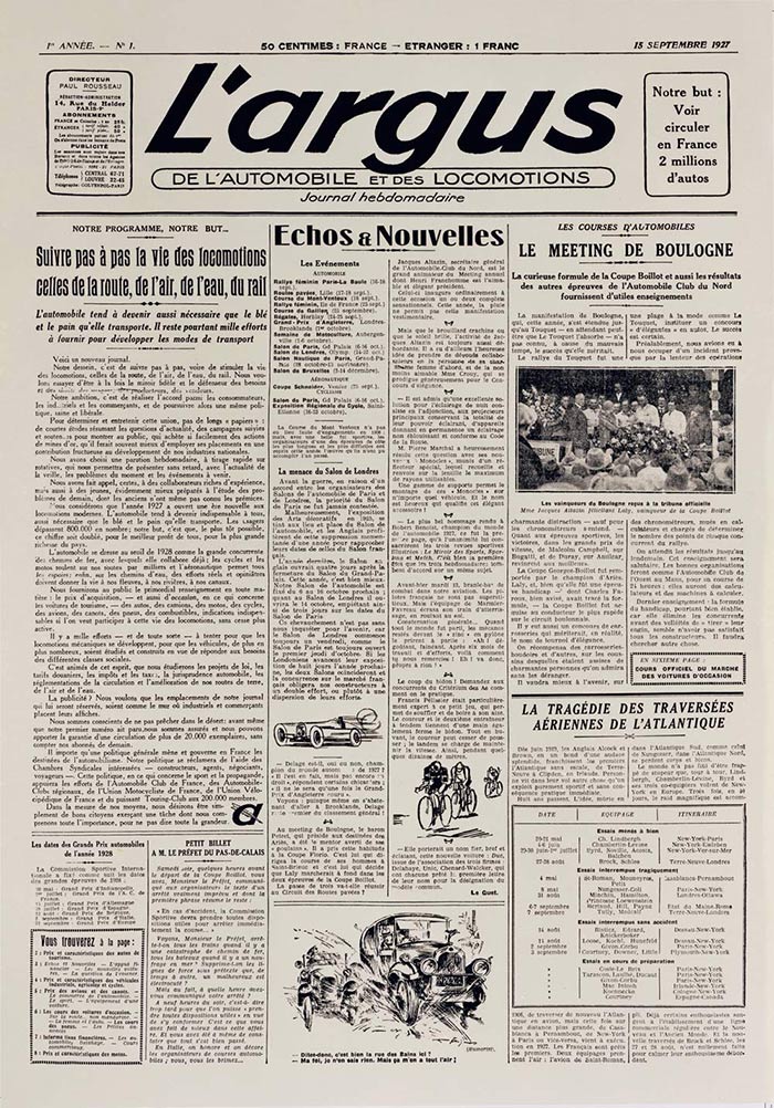 Histoire de L'argus - L'argus